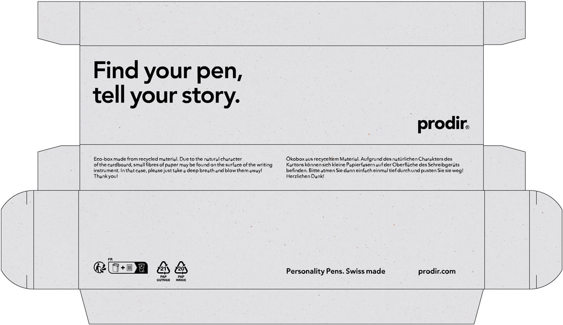 PS7 Tech Specs – Pen packaging from recycled paper | Prodir