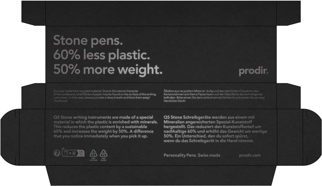 PS7 Tech Specs – Pen packaging from recycled paper | Prodir